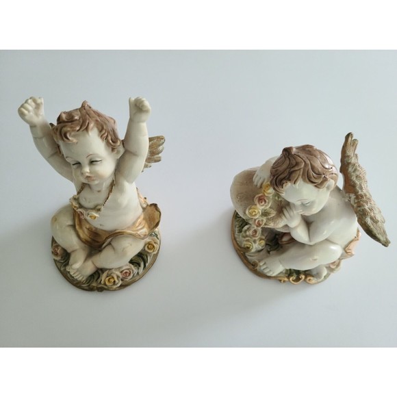 Unbranded | Art | Vintage Cherub Baby Angel Figurines 4 Tall Set Of 2 ...